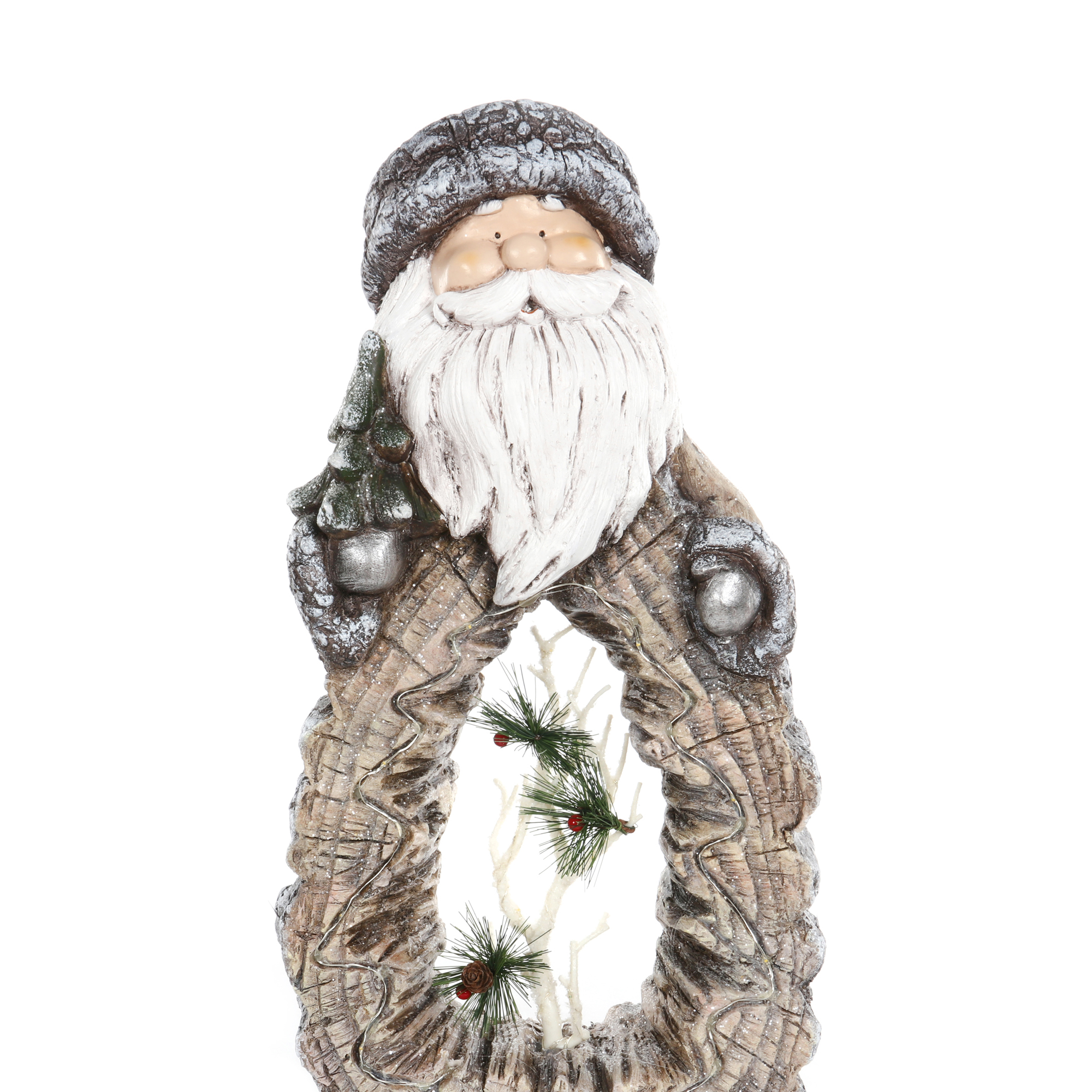 Santa Yule Log Light Up Scene